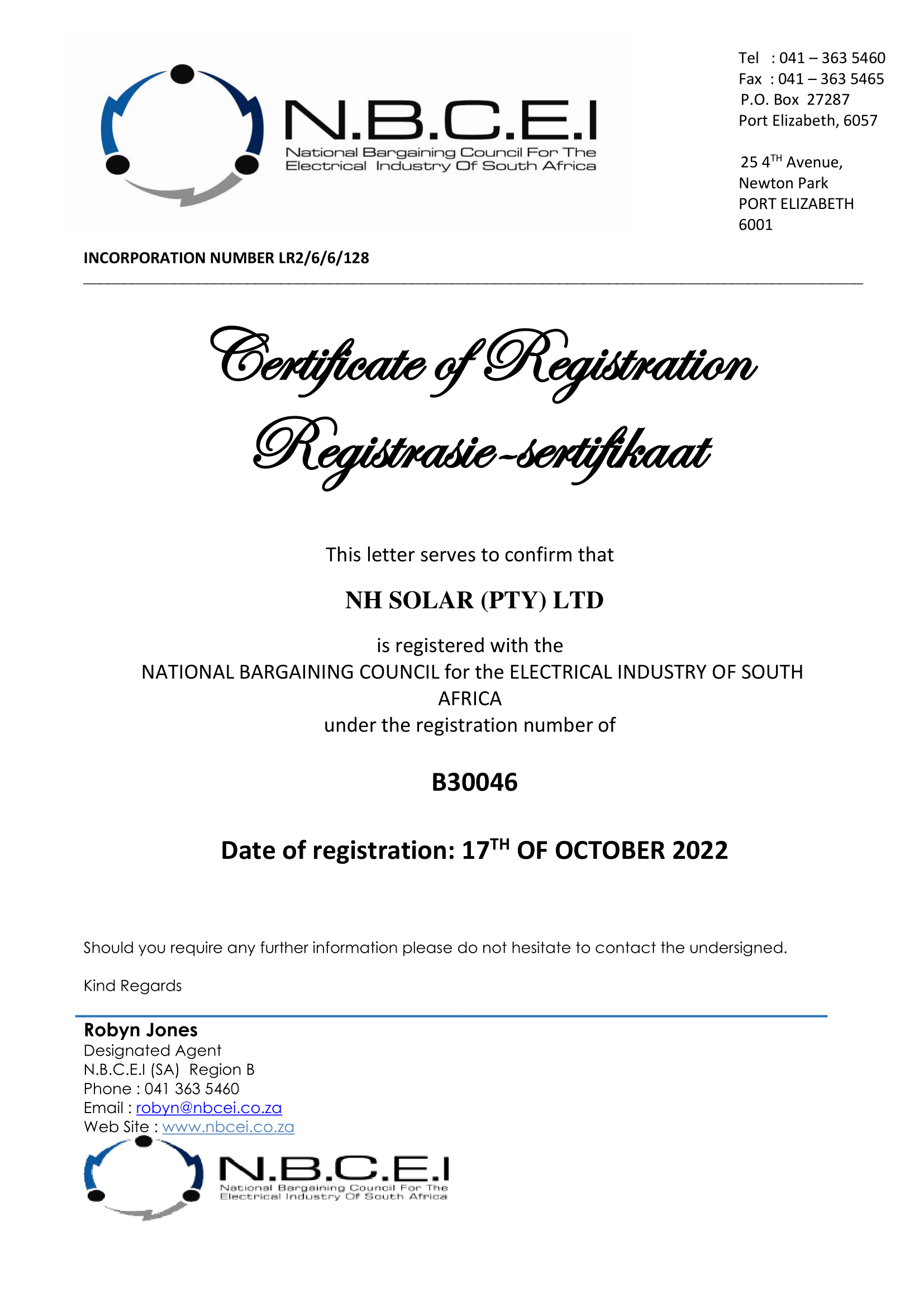 Accreditations – NH Solar